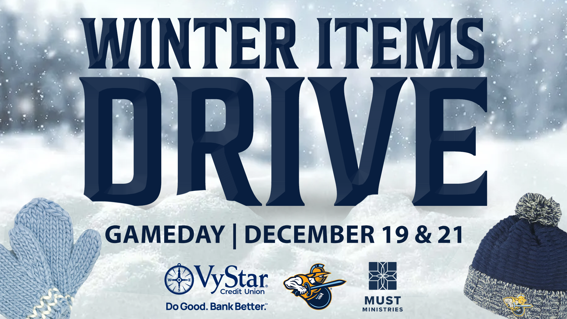 Gladiators and VyStar Credit Union Rally Fans for Winter Items Drive ...